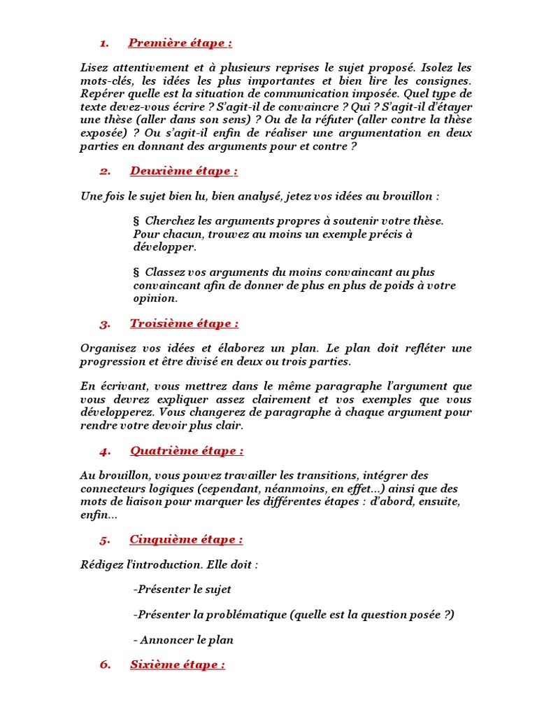 Guide de Rédaction de Texte Argumentatif | PDF