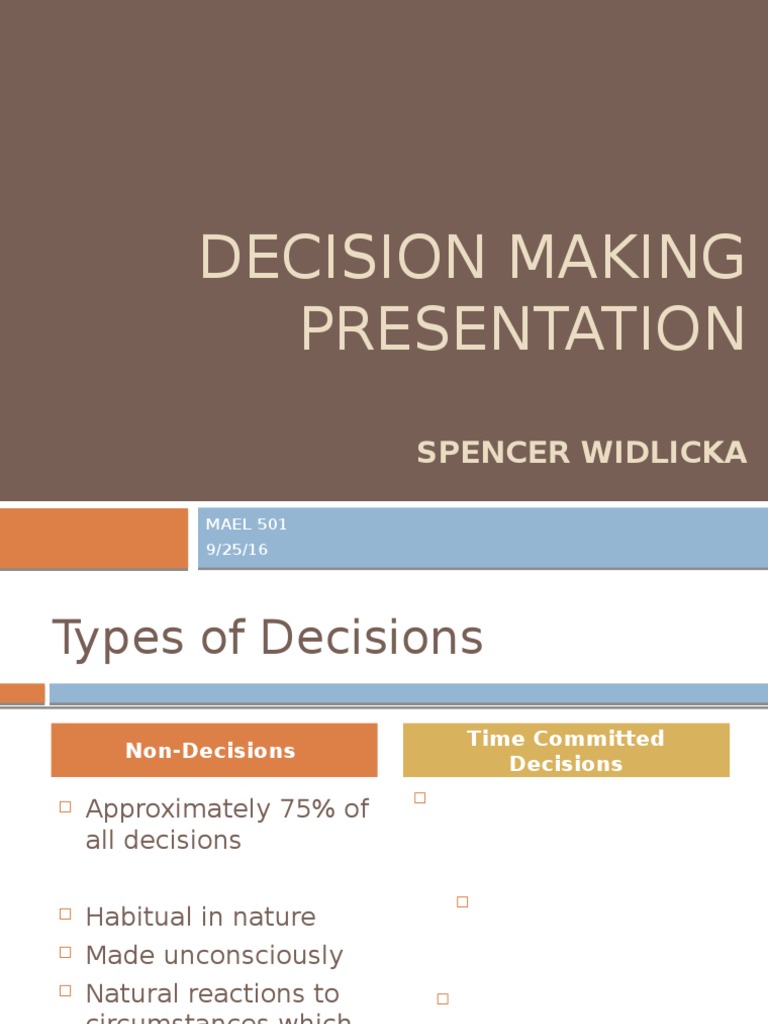 Decision Making Presentation | PDF