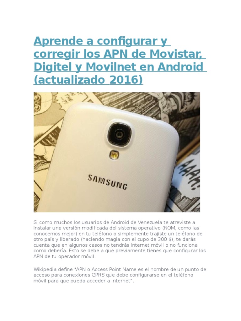 Configura APN Movistar, Movilnet y Digitel | PDF | Telefonía móvil ...