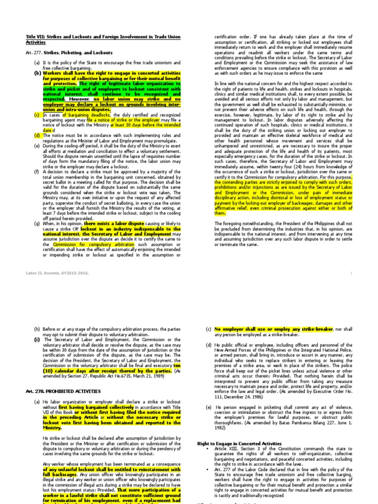 Strikes and Lockouts | PDF | Strike Action | Trade Union