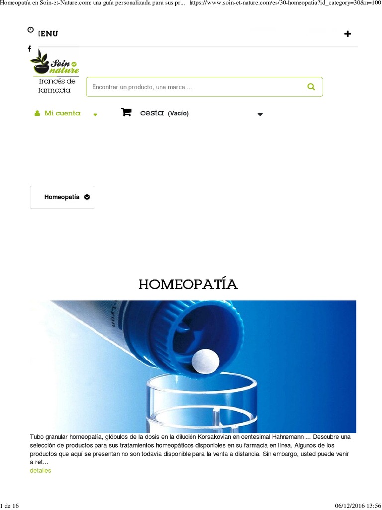 Diluciones Homeopaticas | PDF | Medicina alternativa | Terapia