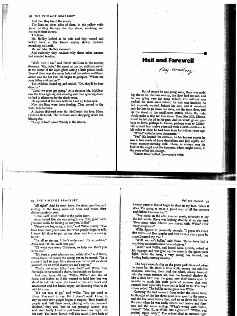 Hail and Farewell by Ray Bradbury | PDF