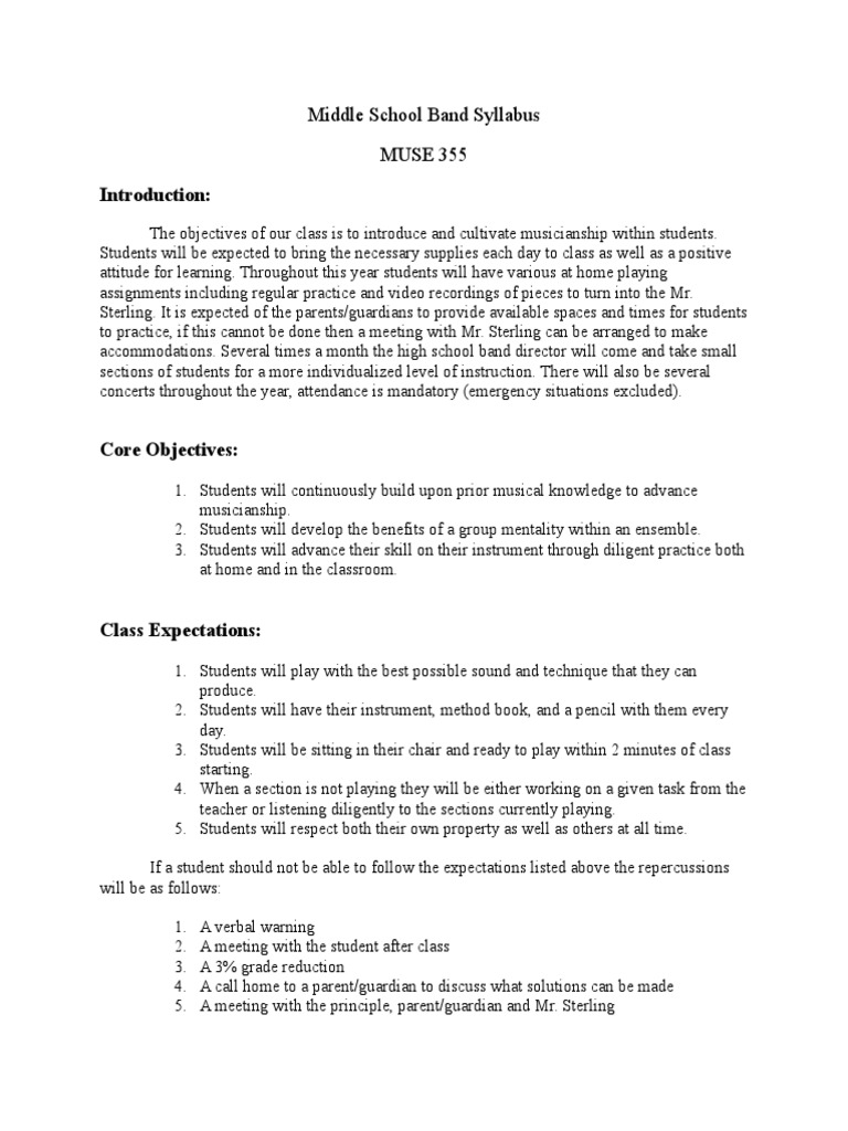 Middle School Syllabus | PDF | Secondary School | Sharing
