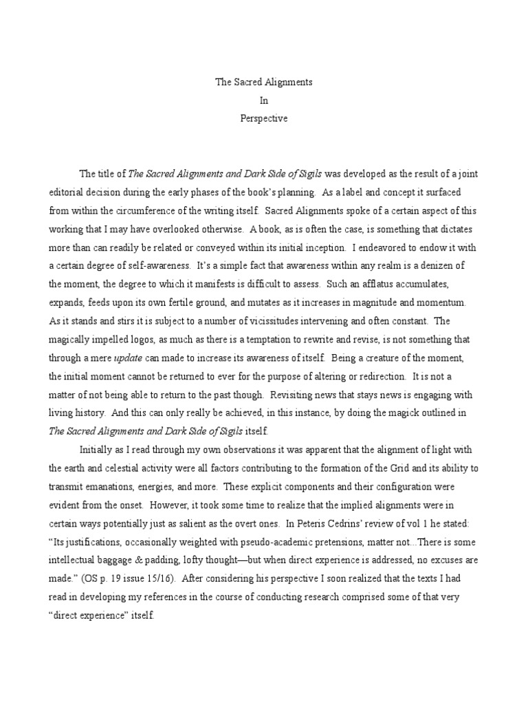 The Sacred Alignments Essay 2 | PDF | Magic (Paranormal) | Soul
