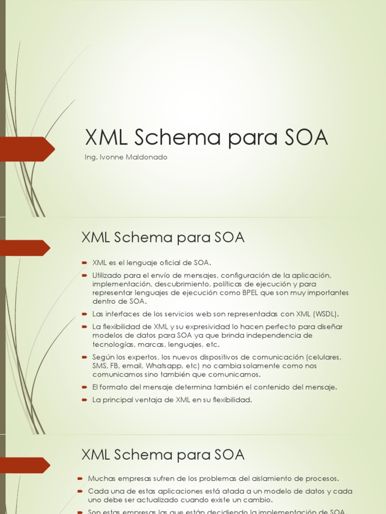 XML Schema para SOA | PDF | Arquitectura orientada a Servicios | Áreas ...