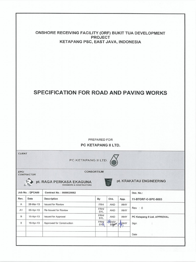 Specification For Road and Paving Works | PDF