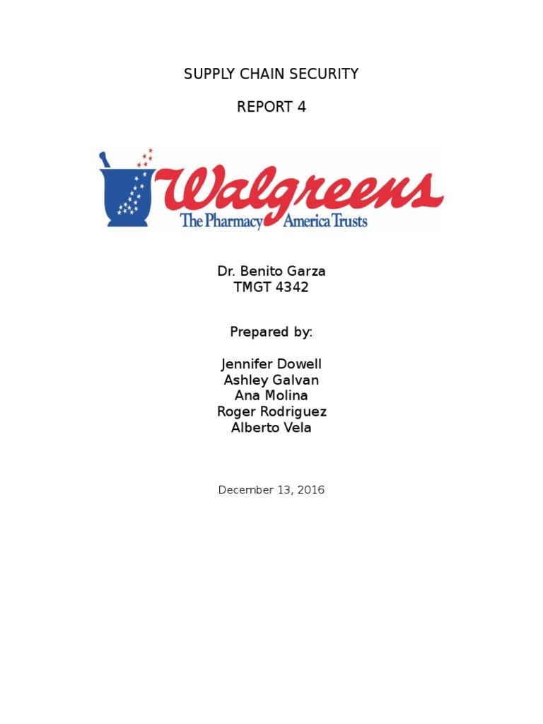 Walgreens Supply Chain Management Insights | PDF | Pharmacy | Supply ...
