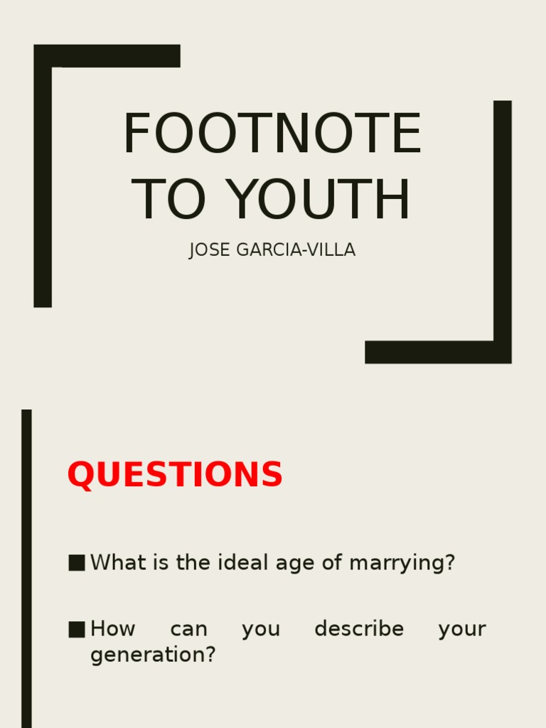 Footnote to Youth | Poetry | Narration