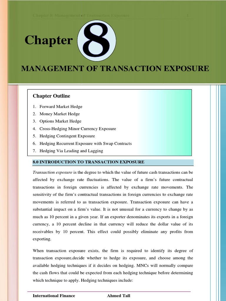 Managing Transaction Exposure | PDF | Hedge (Finance) | Euro