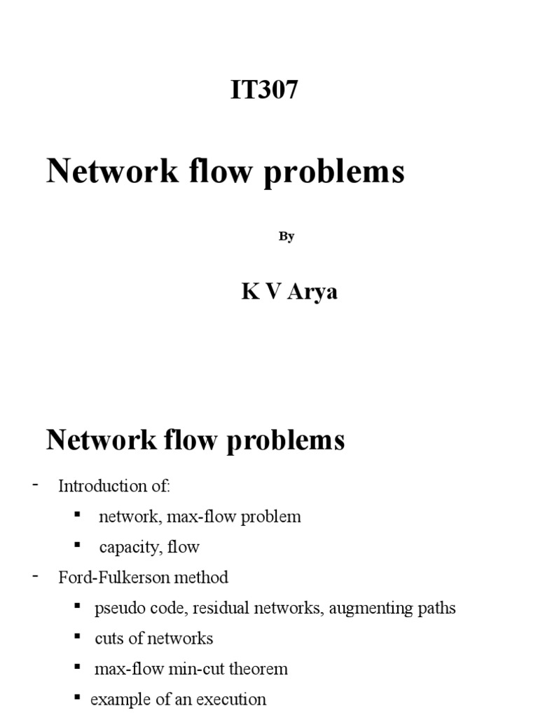 Network Flow Problems: Kvarya | PDF | Visual Cortex | Mathematical ...