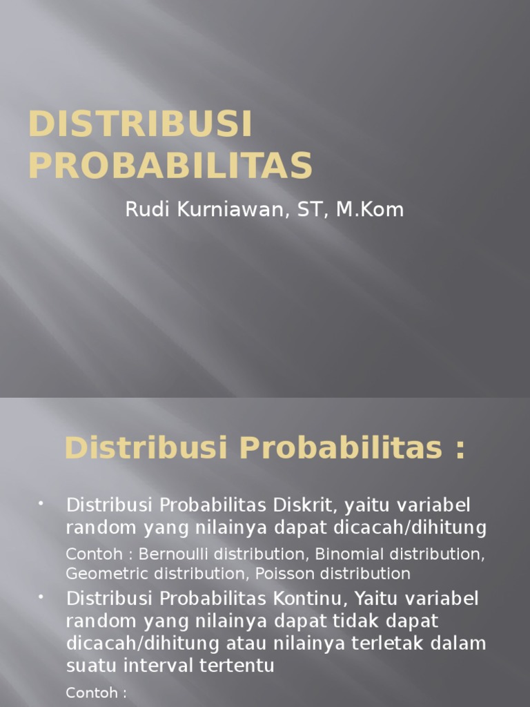 Distribusi Probabilitas Diskrit | PDF | Metode & Bahan Ajar