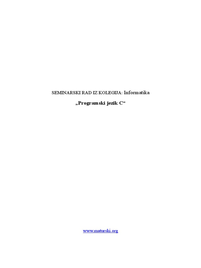 Programski Jezik C | PDF