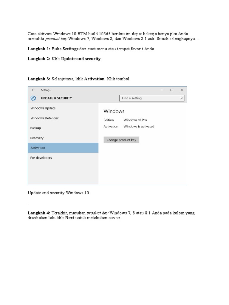 Cara Aktivasi Windows 10 RTM Build 10565 Berikut Ini Dapat Bekerja ...