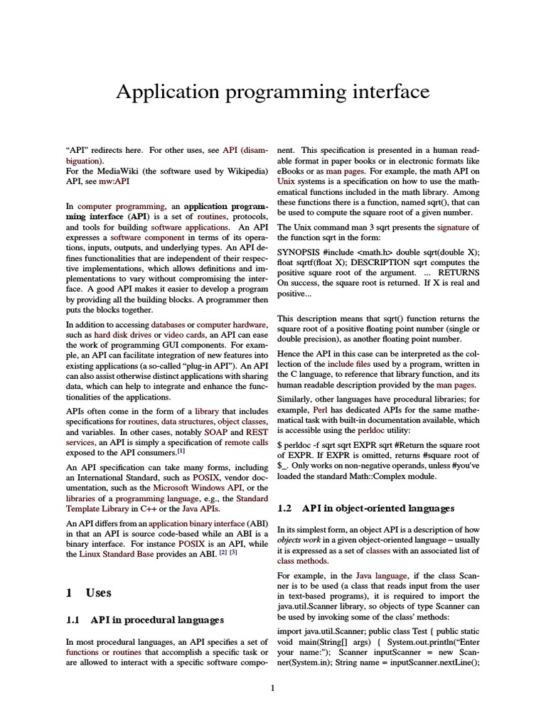 Application Programming Interface PDF | PDF