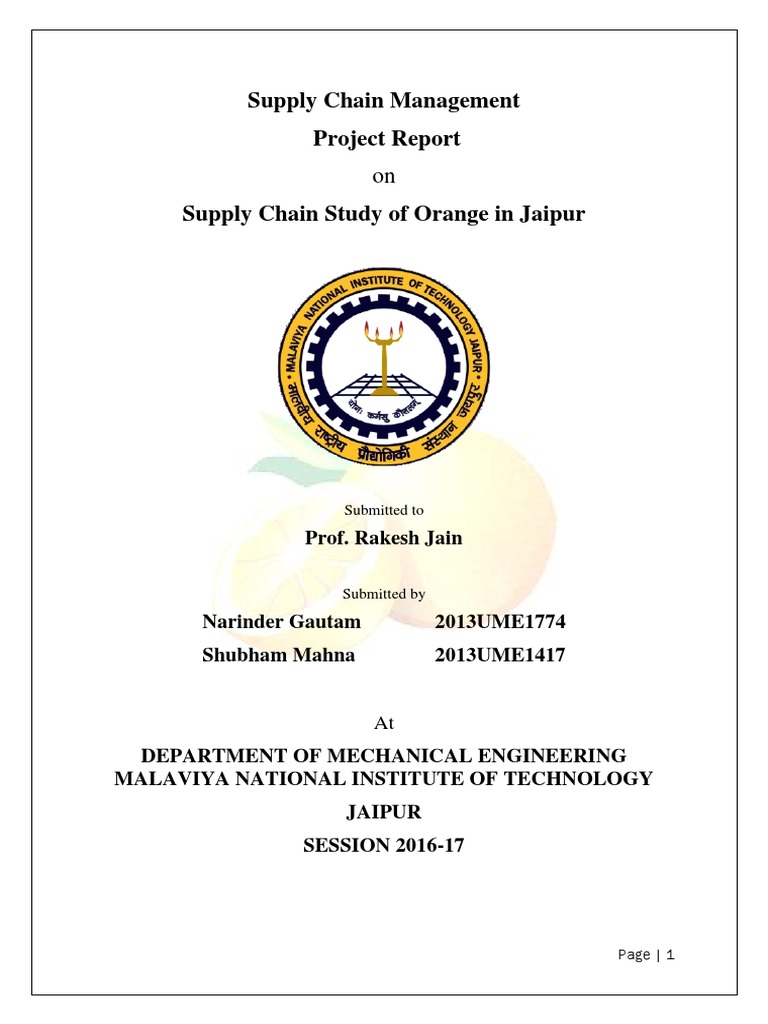 An Analysis of the Orange Supply Chain in Jaipur, India with ...