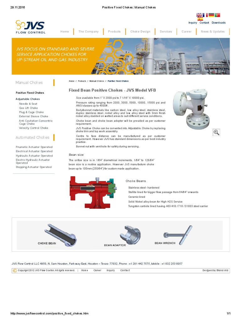 Positive Fixed Chokes - Manual Chokes | PDF