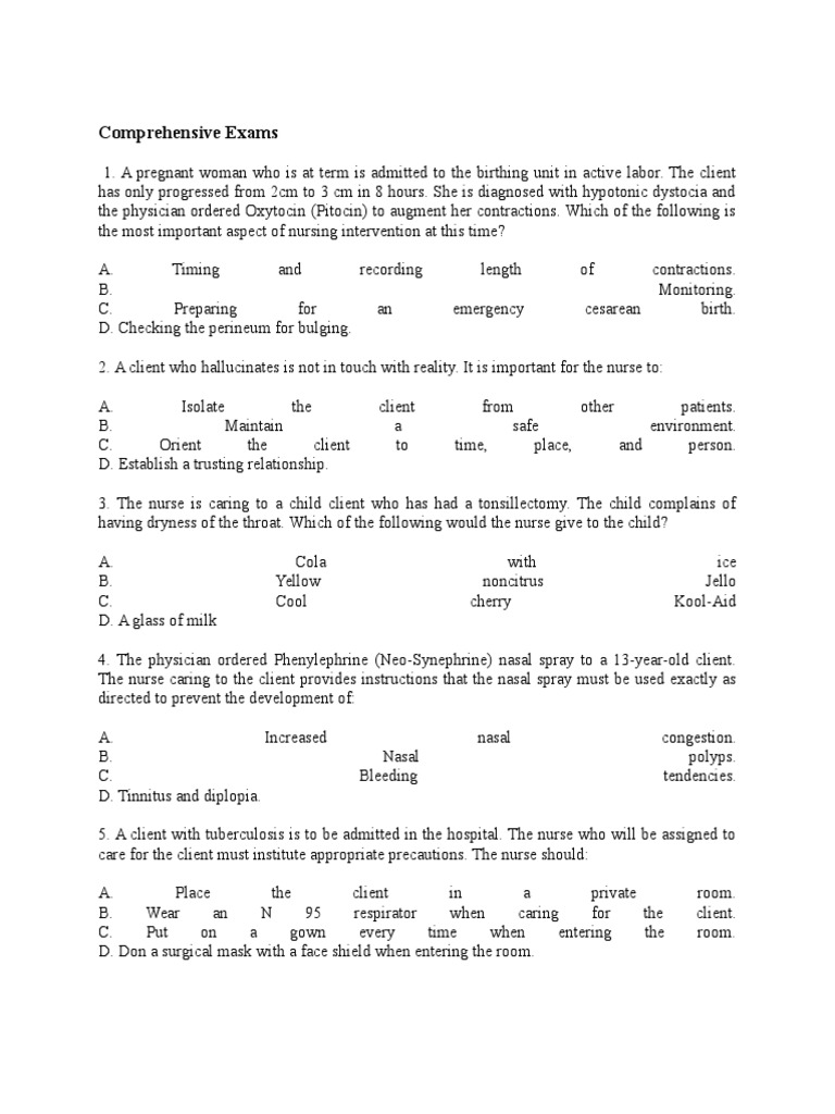 Comprehensive Exam 4 | PDF
