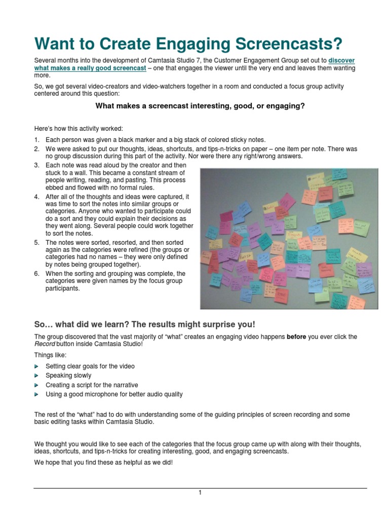 Tips For Engaging Screencasts Pdf Computer File Sound Recording