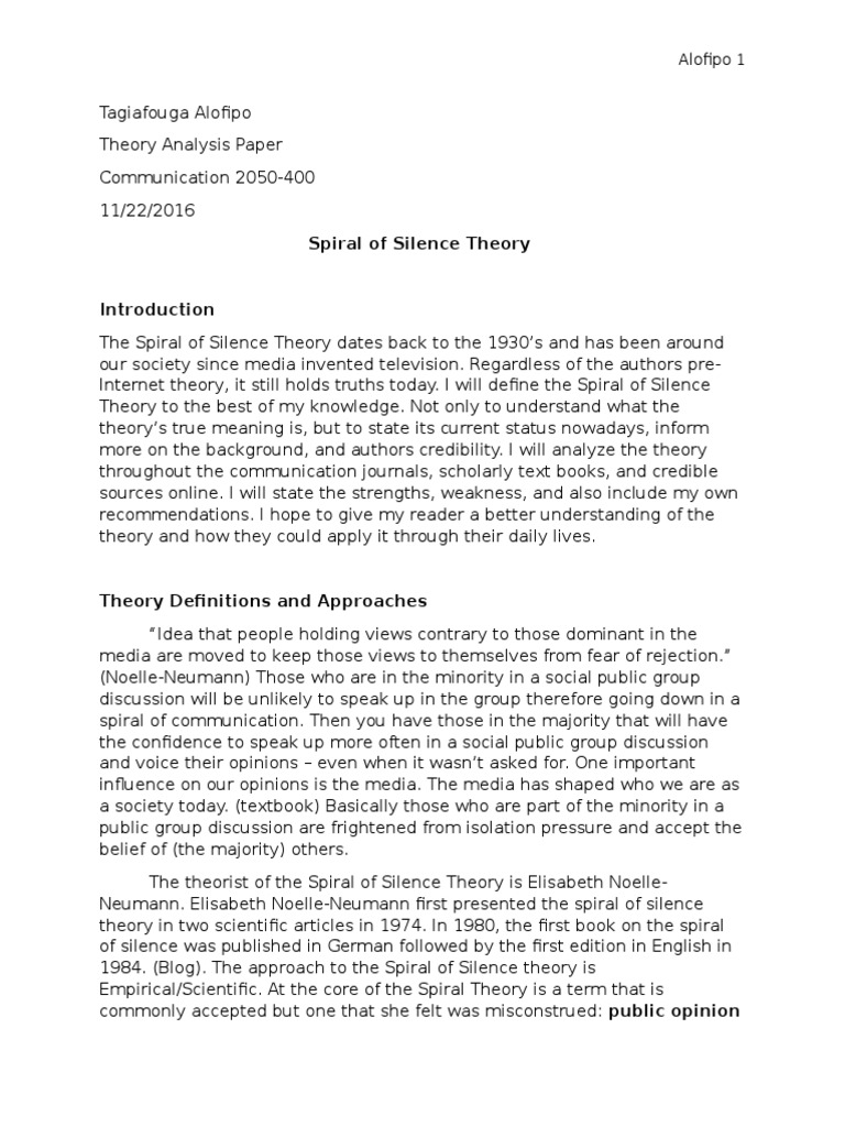 Theory Analysis Paper Tagia Alofipo | PDF | Academic Discipline ...