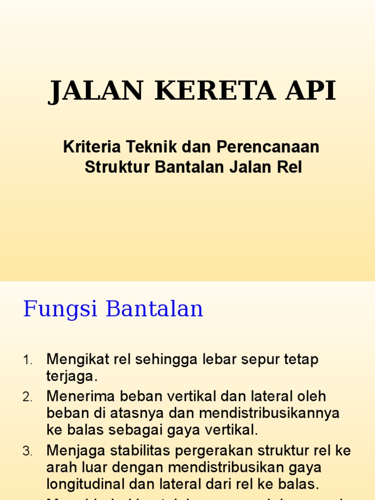 Dimensi dan Jenis Bantalan Rel Kereta | PDF
