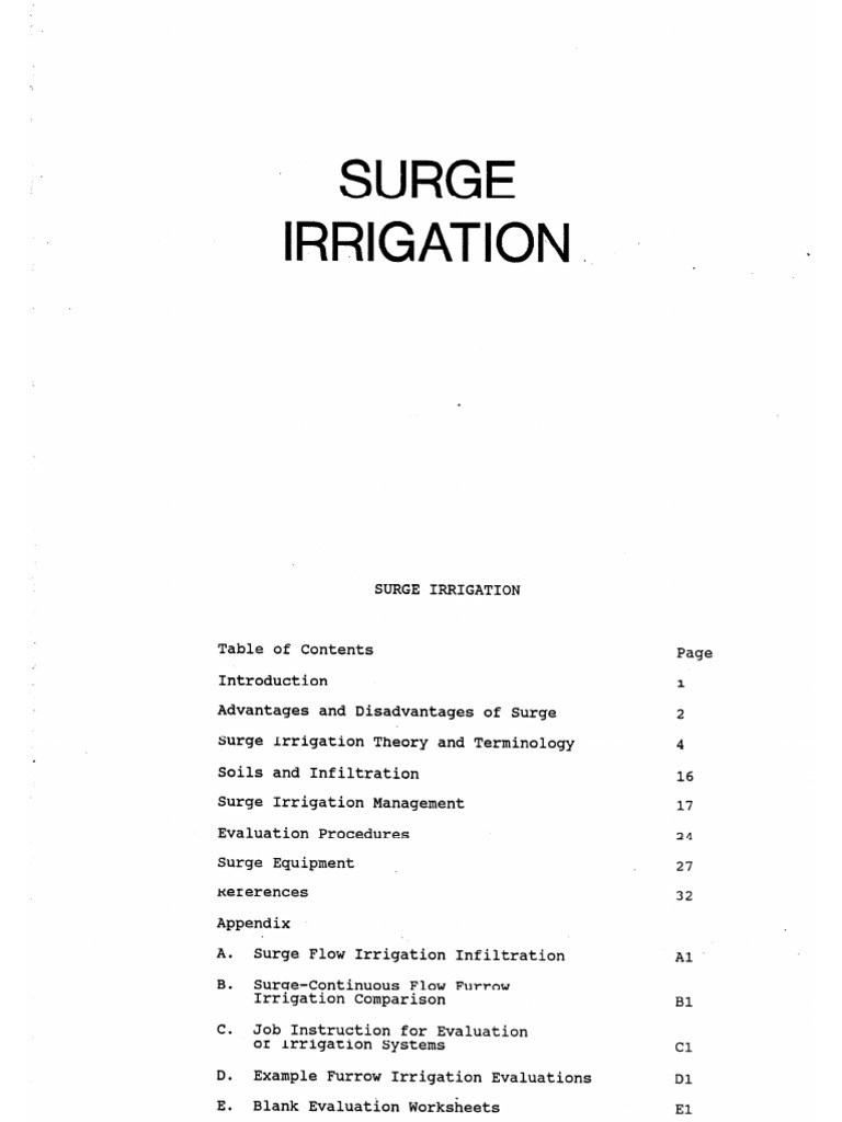 Surge Irrigation | PDF