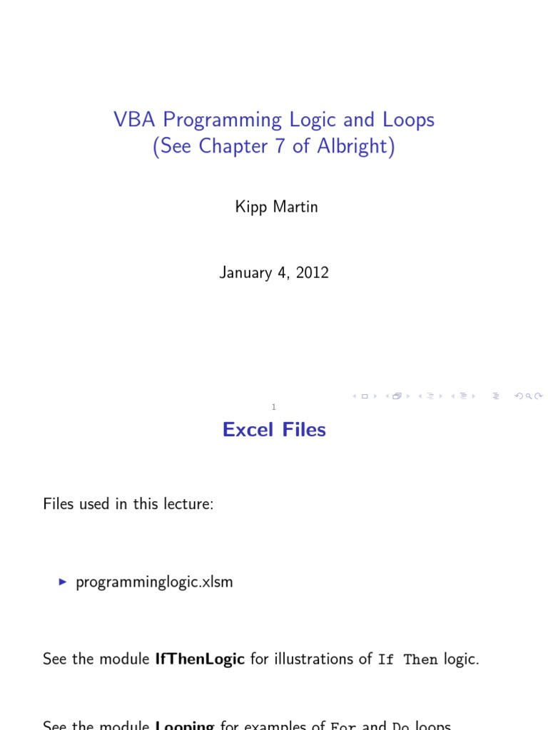 Programming Logic And Loops In Vba An Overview Of Conditional And Iterative Control Structures