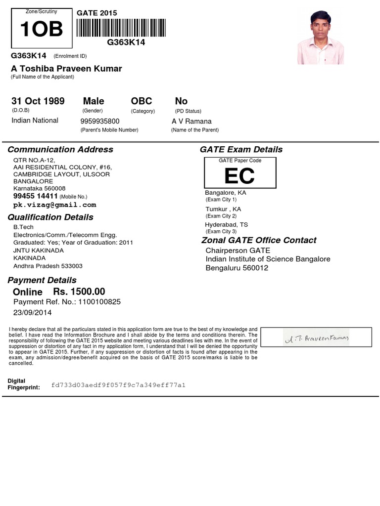 G 363 K 14 Applicationform | PDF