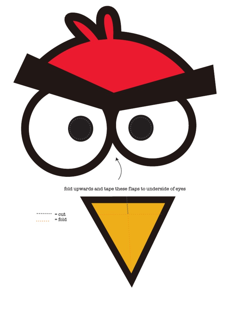 AngryBird Red Mask Printable | PDF | Self-Improvement