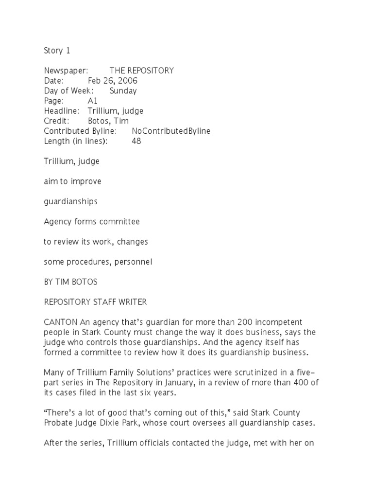 Trillium | PDF | Legal Guardian | Justice