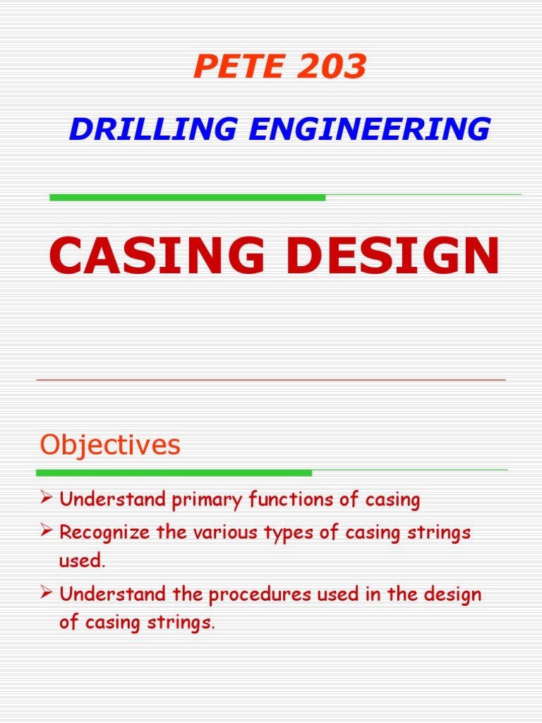 Casing Design 2005 | PDF | Casing (Borehole) | Strength Of Materials