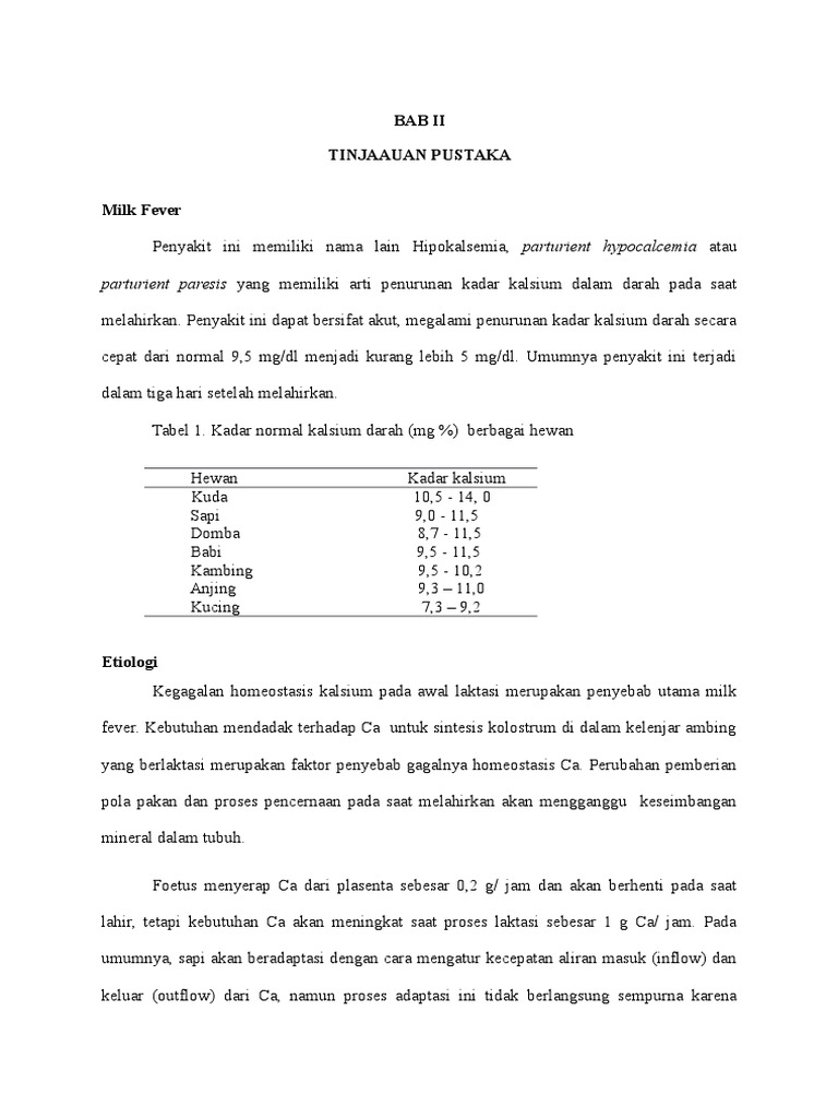 Makalah Milk Fever | PDF