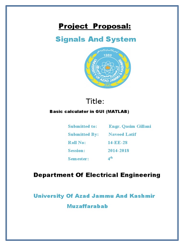 Signals and System: Project Proposal | PDF