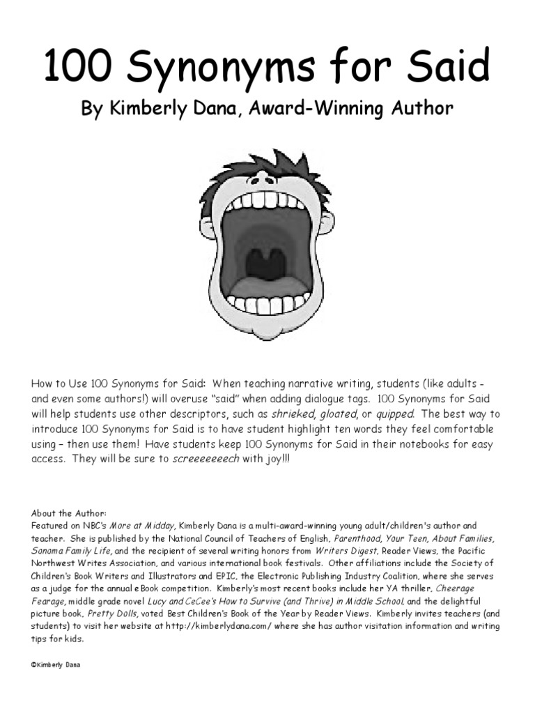 100 Synonyms For Said | PDF