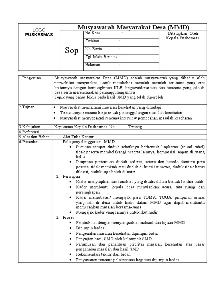 Sop MMD | PDF