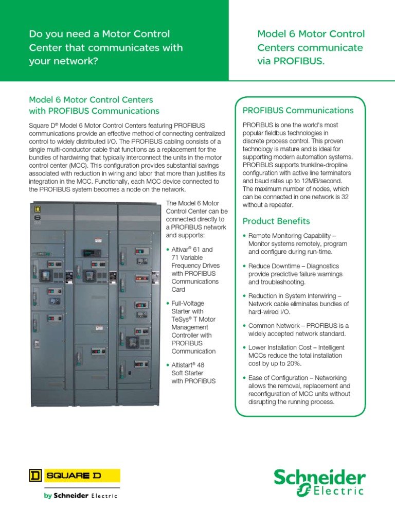 3 - SQUARE D Model 6 Motor Control Center Profibus DP | PDF ...