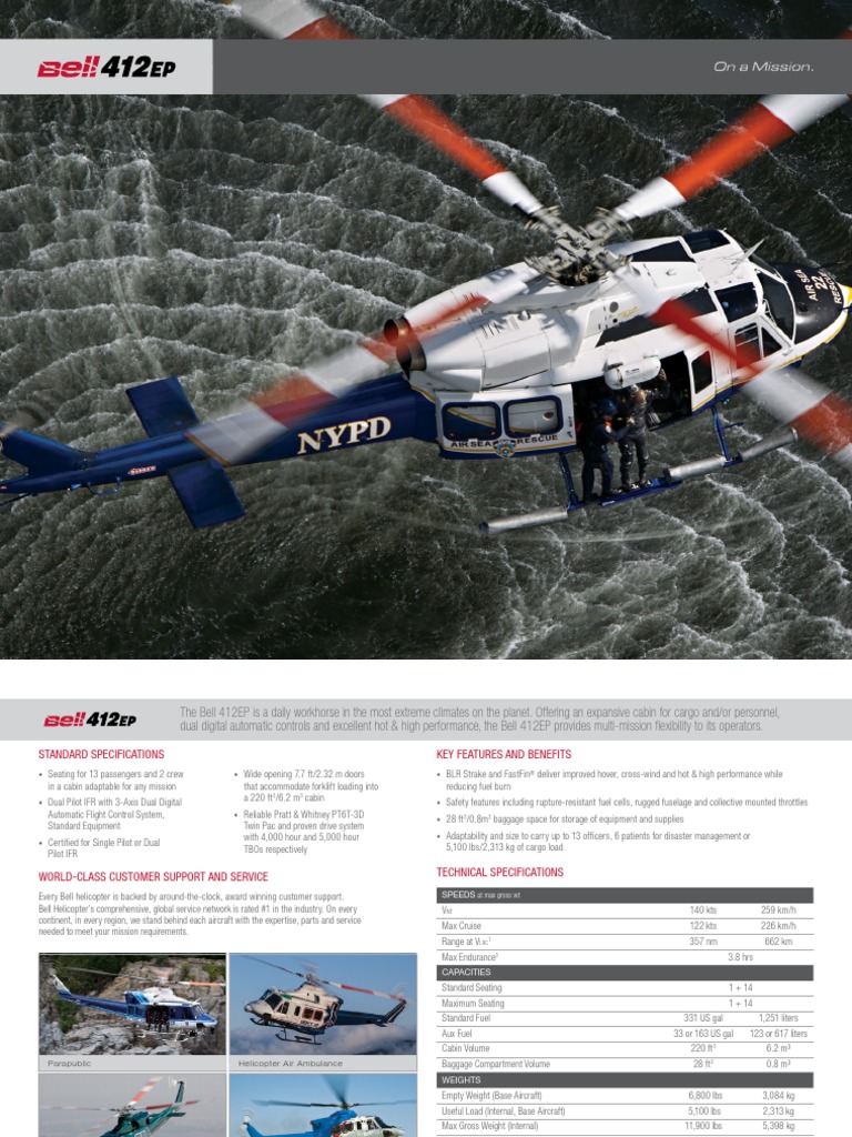Bell 412EP Fact Sheet | PDF | Helicopter | Aviation