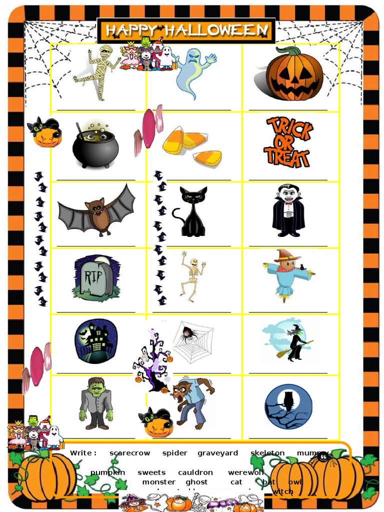 Halloween Picture Dictionary Exercise | Download Free PDF | Halloween ...