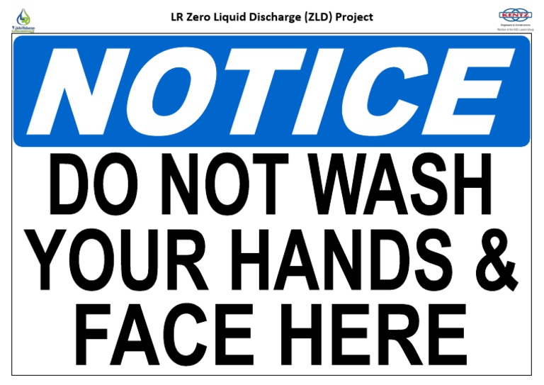 Notice - Do Not Wash Your Hands and Face Here | PDF