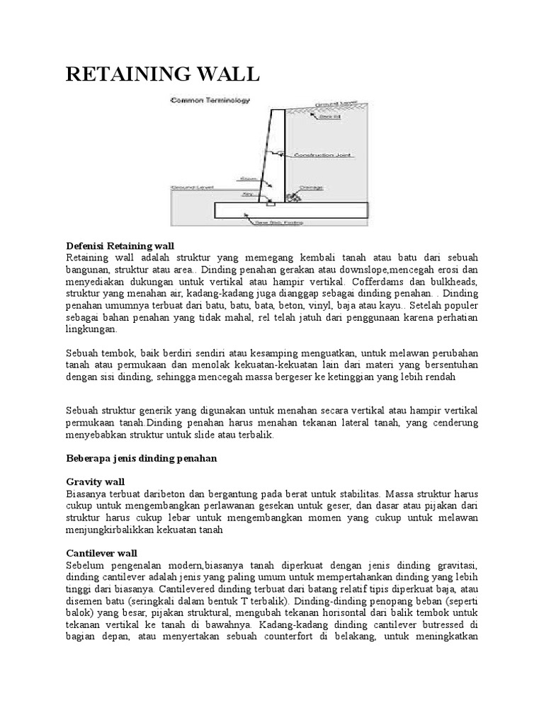 Pengertian Dinding Penahan Tanah 3 | PDF Pengertian Dinding Penahan Tanah 3 | PDF