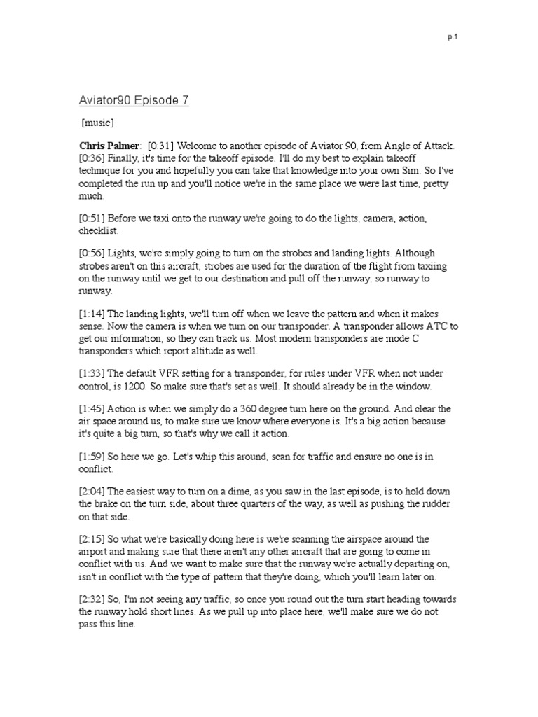 Av90 7 Transcript | PDF | Transponder (Aeronautics) | Visual Flight Rules