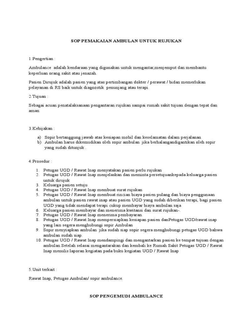 Sop Driver Jadi | PDF