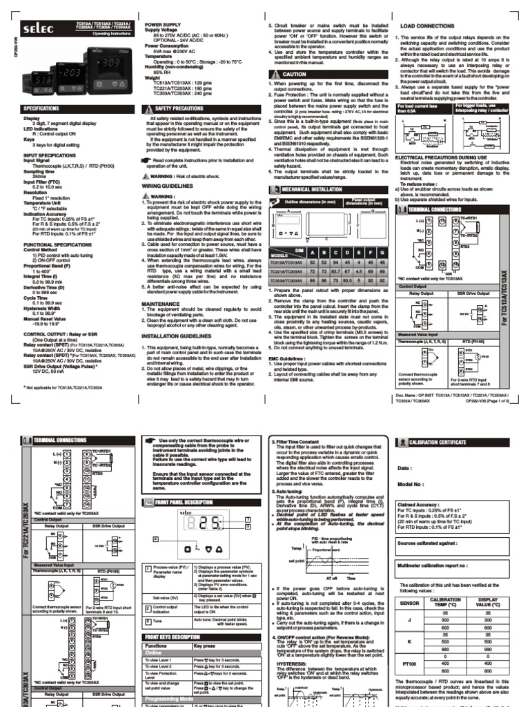TC513A/TC513AX/TC221A/TC203AX/TC303A/TC303AX Operating Instructions ...