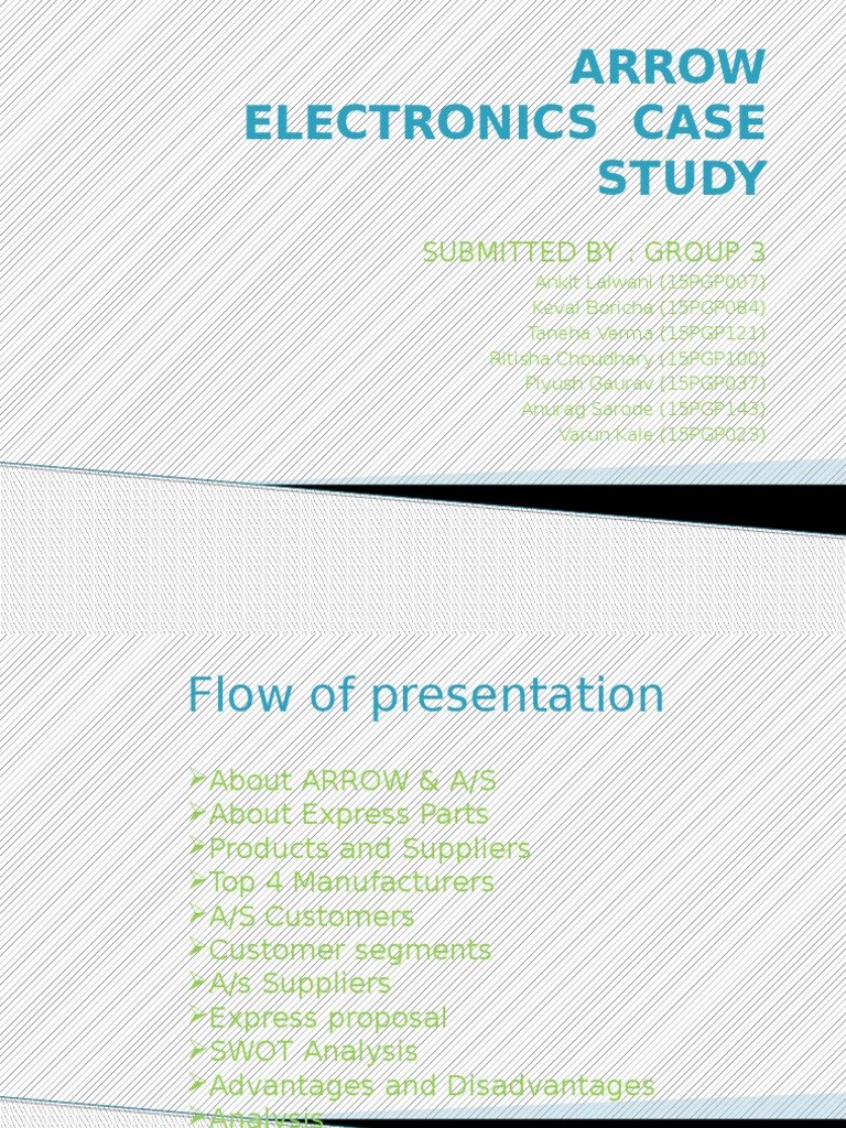 Arrow Electronics Case Study: Submitted By: Group 3 | PDF | Prices | Intel