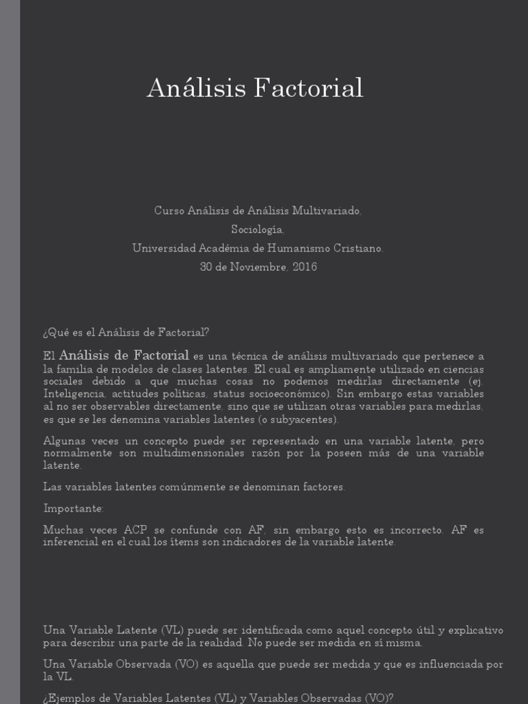 Análisis Factorial para R Studio | PDF | Análisis factorial ...