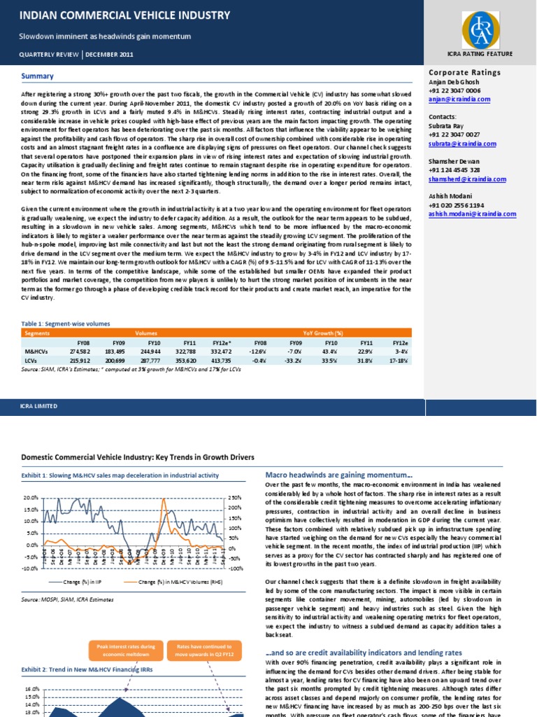 Indian CV Industry-An Update PDF | PDF | Business | Economies