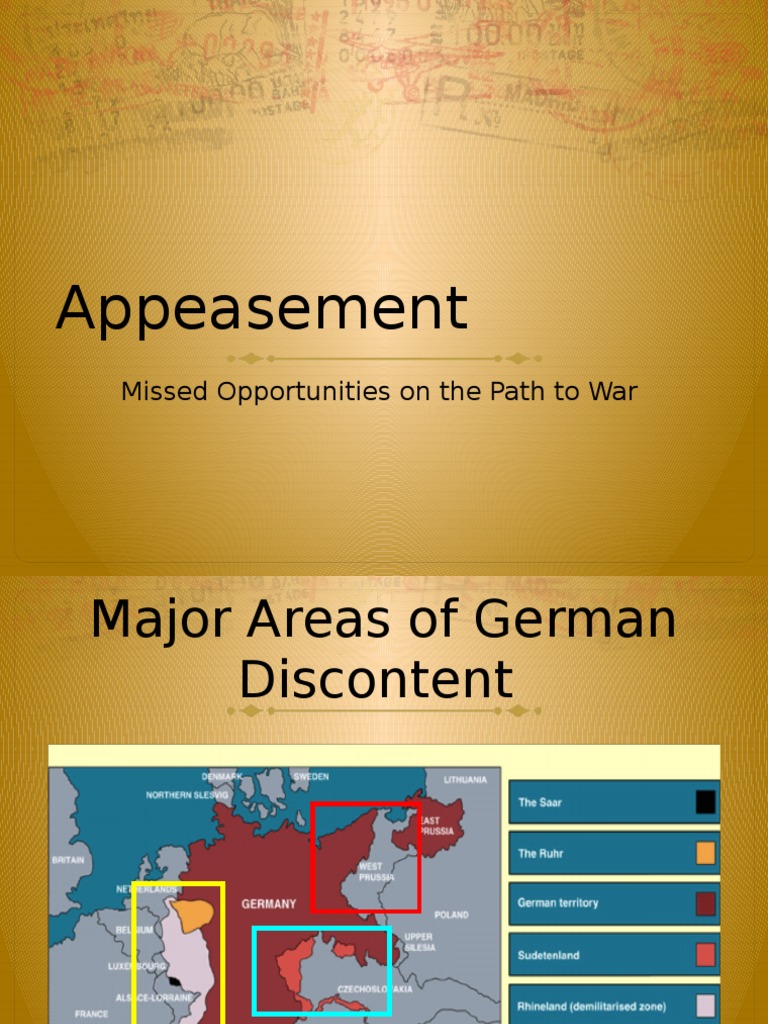 Appeasement Powerpoint | PDF | Neville Chamberlain | Nazi Germany