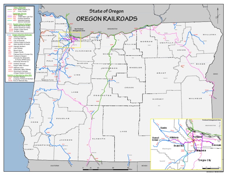 Oregon Rail Map | PDF | Portland
