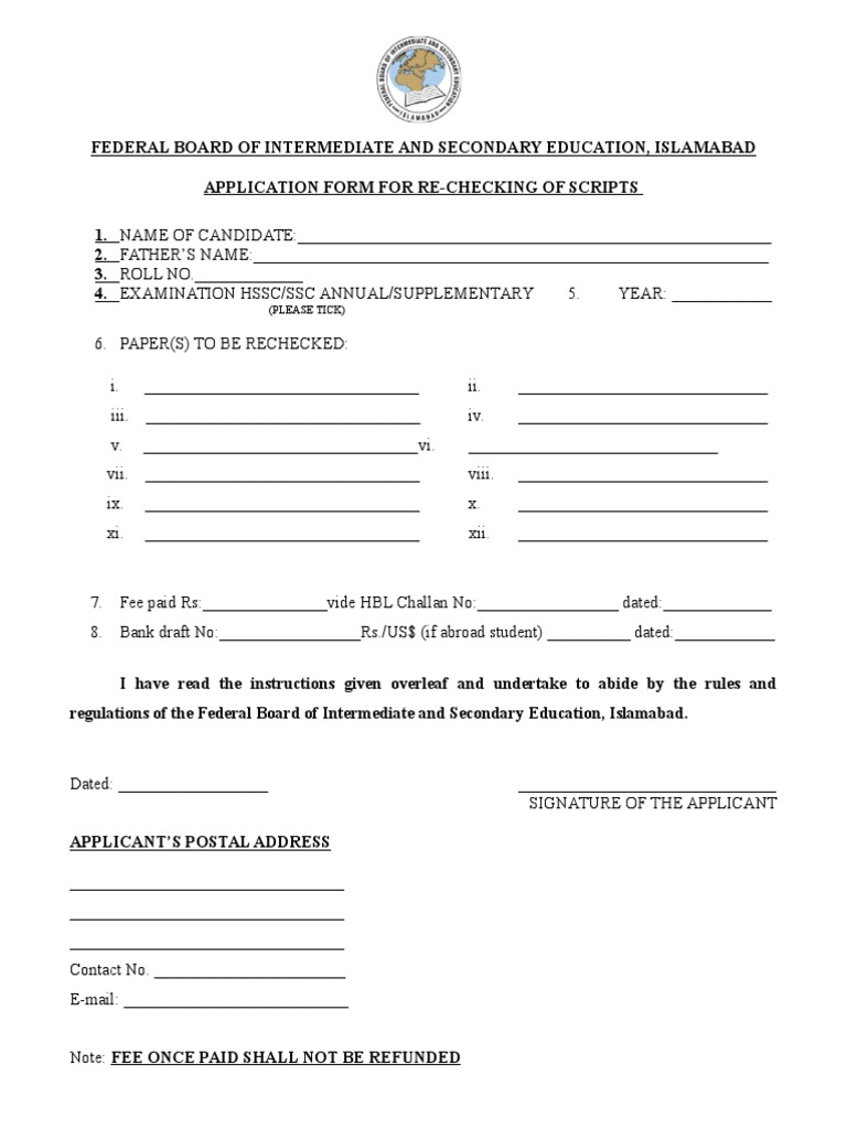 Application Form For Re-Checking of Scripts | PDF | Justice | Crime ...