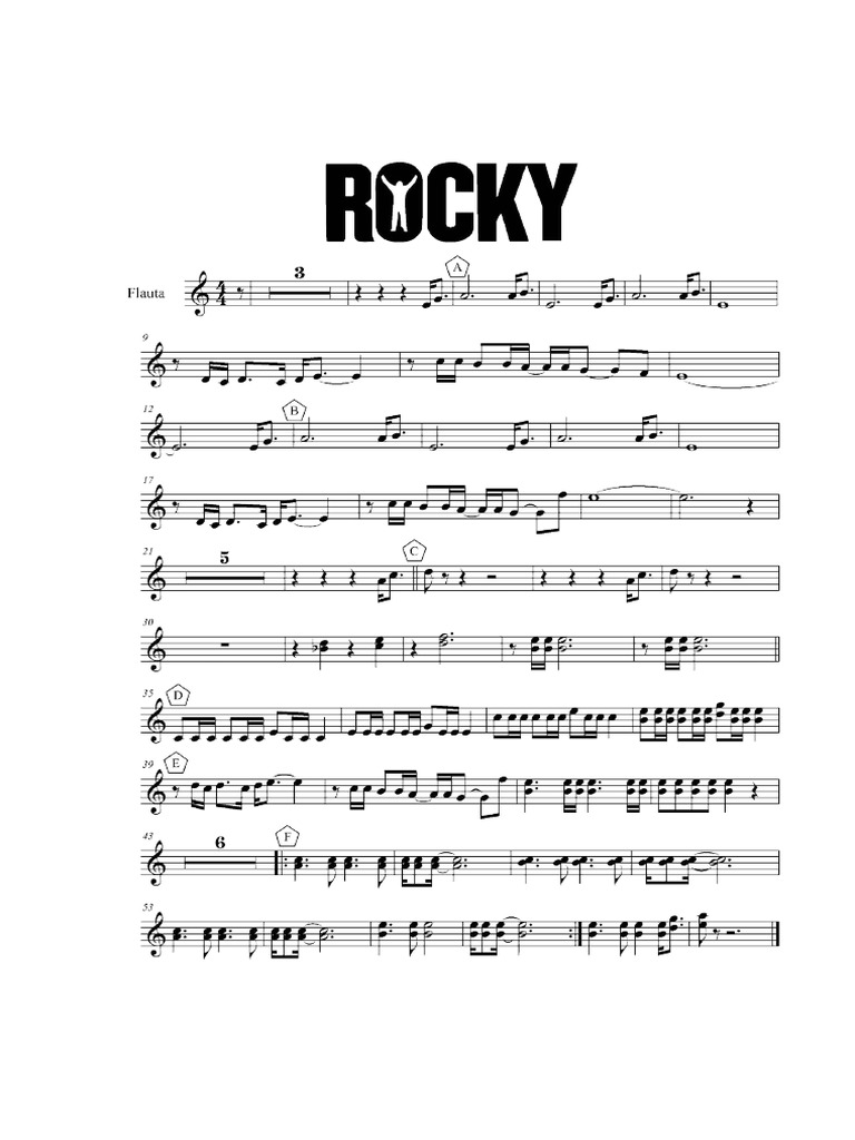 Partitura Flauta Rocky PDF | PDF