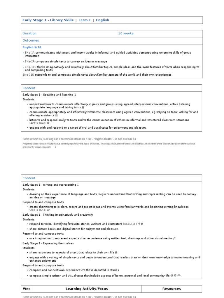 Library Introduction Term 1 2016 | PDF | Lesson Plan | Educational ...
